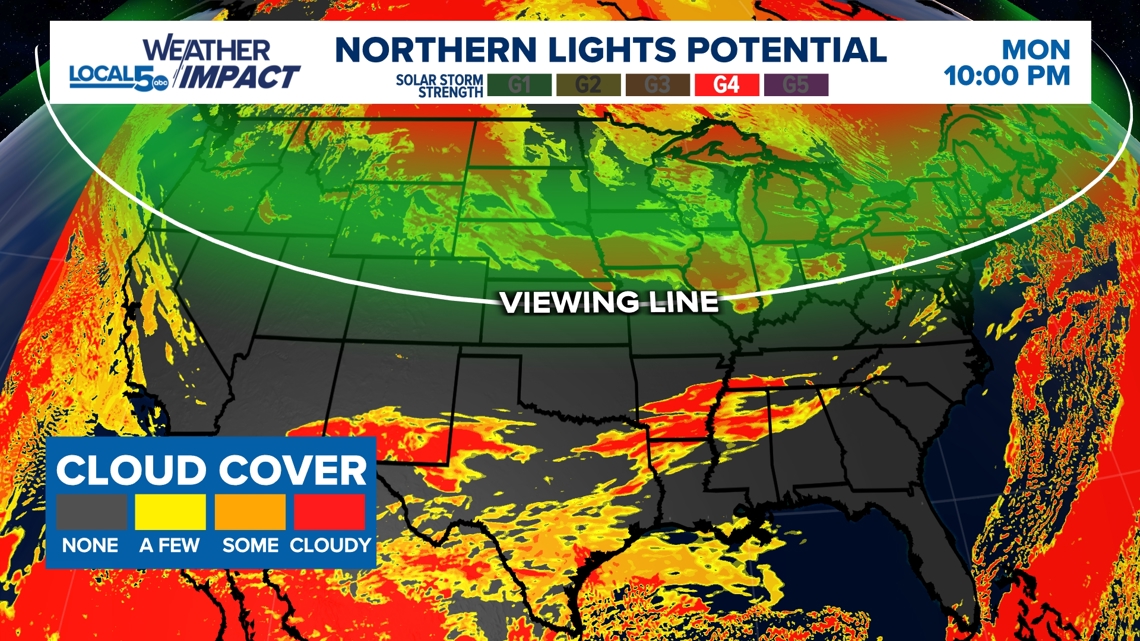 Northern lights will be out Monday night: Will clouds clear out in time ...