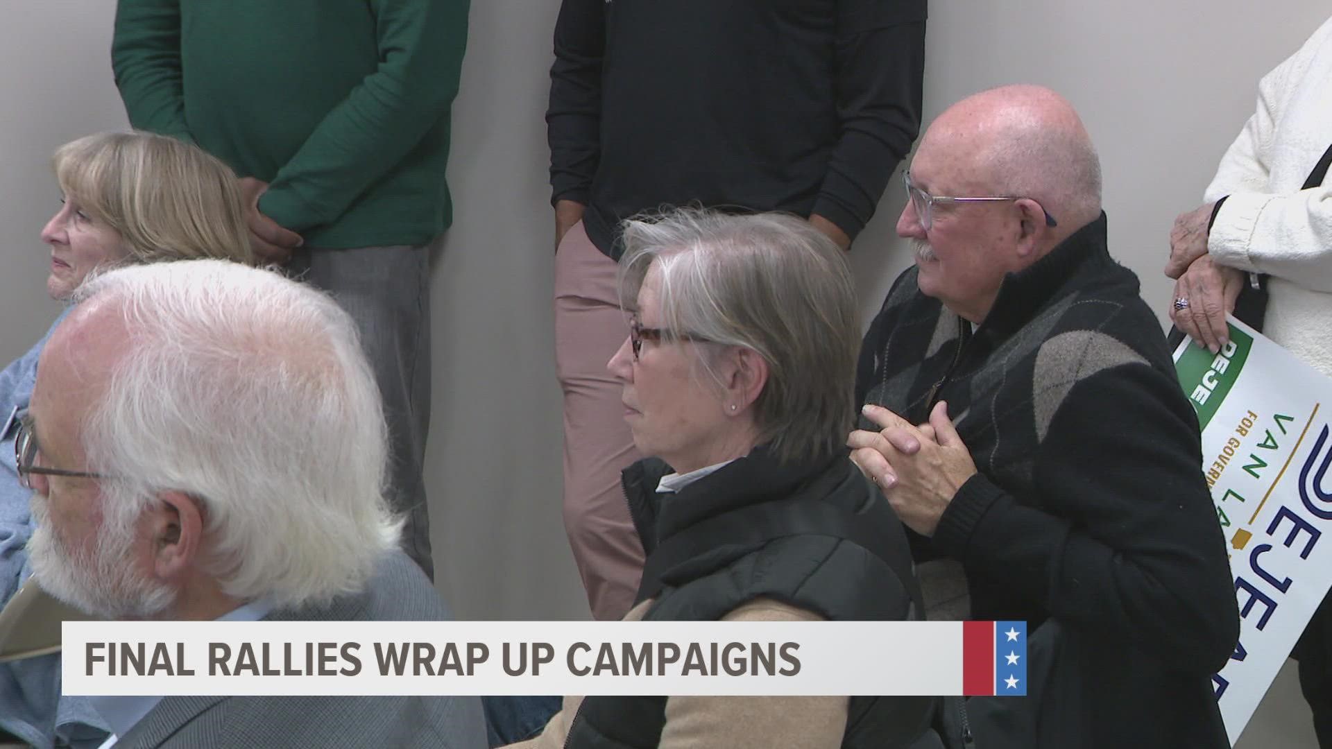 Candidates wrap up campaigns, rally supporters for election day ...