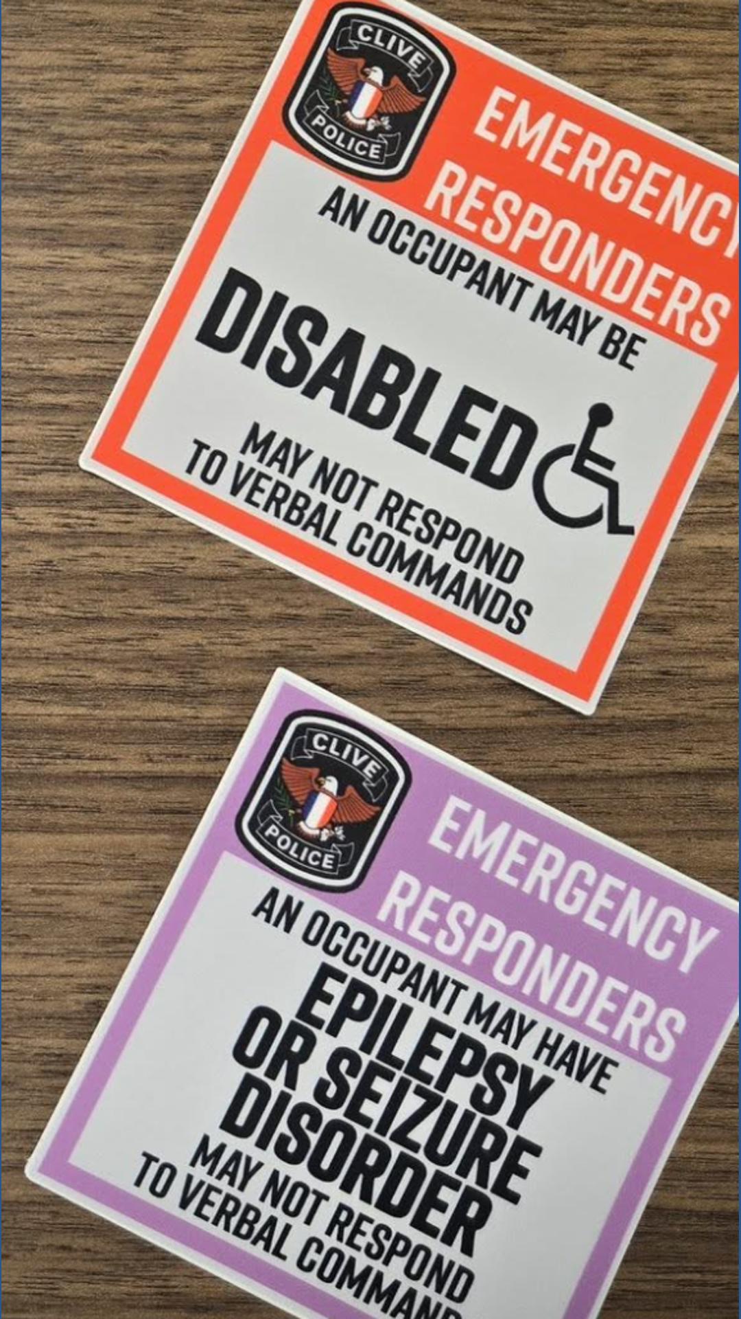 Clive PD offers free emergency awareness stickers in new initiative ...