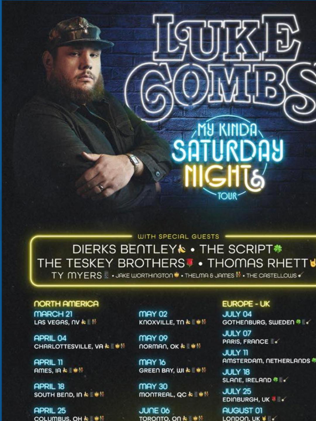 Luke Combs' 'My Kinda Saturday Night Tour' coming to Ames | weareiowa.com