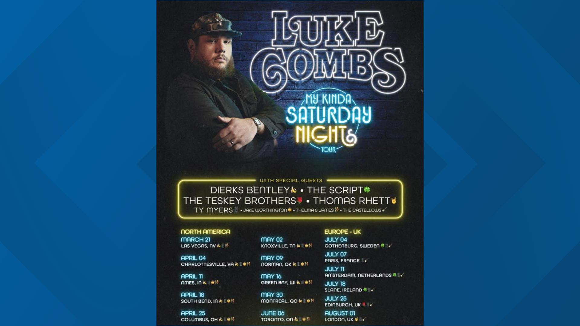 Luke Combs' 'My Kinda Saturday Night Tour' coming to Ames | weareiowa.com