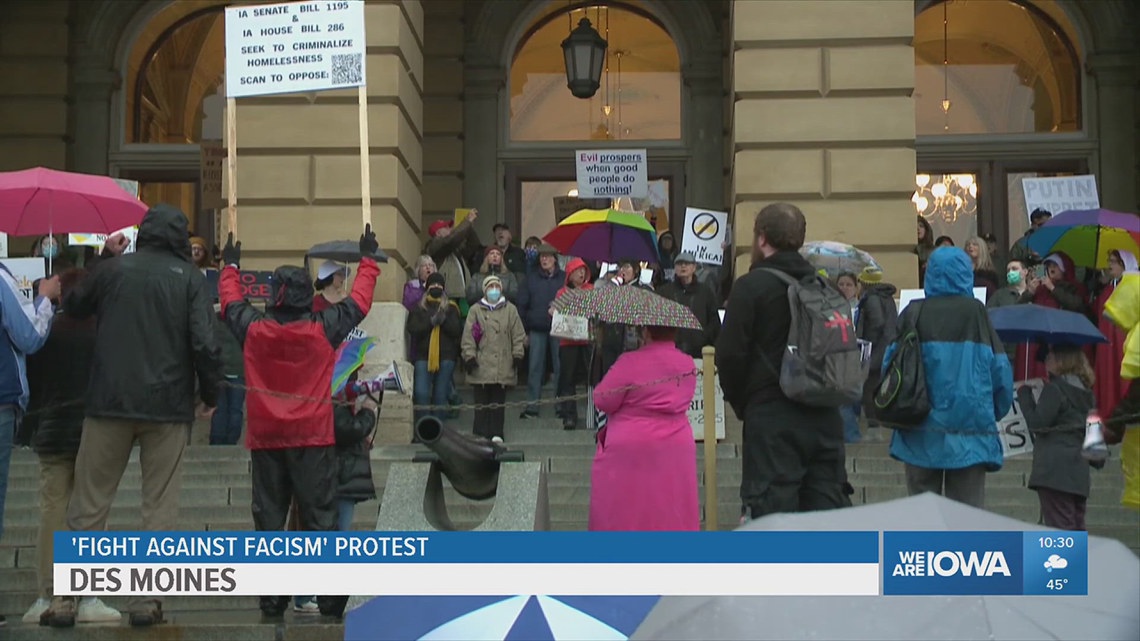 Iowans protest fascism at Iowa Capitol | weareiowa.com