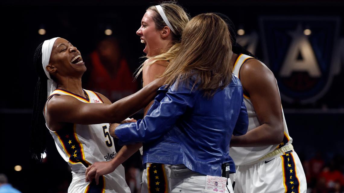 Indiana Fever celebrate semifinal win in Atlanta | wqad.com