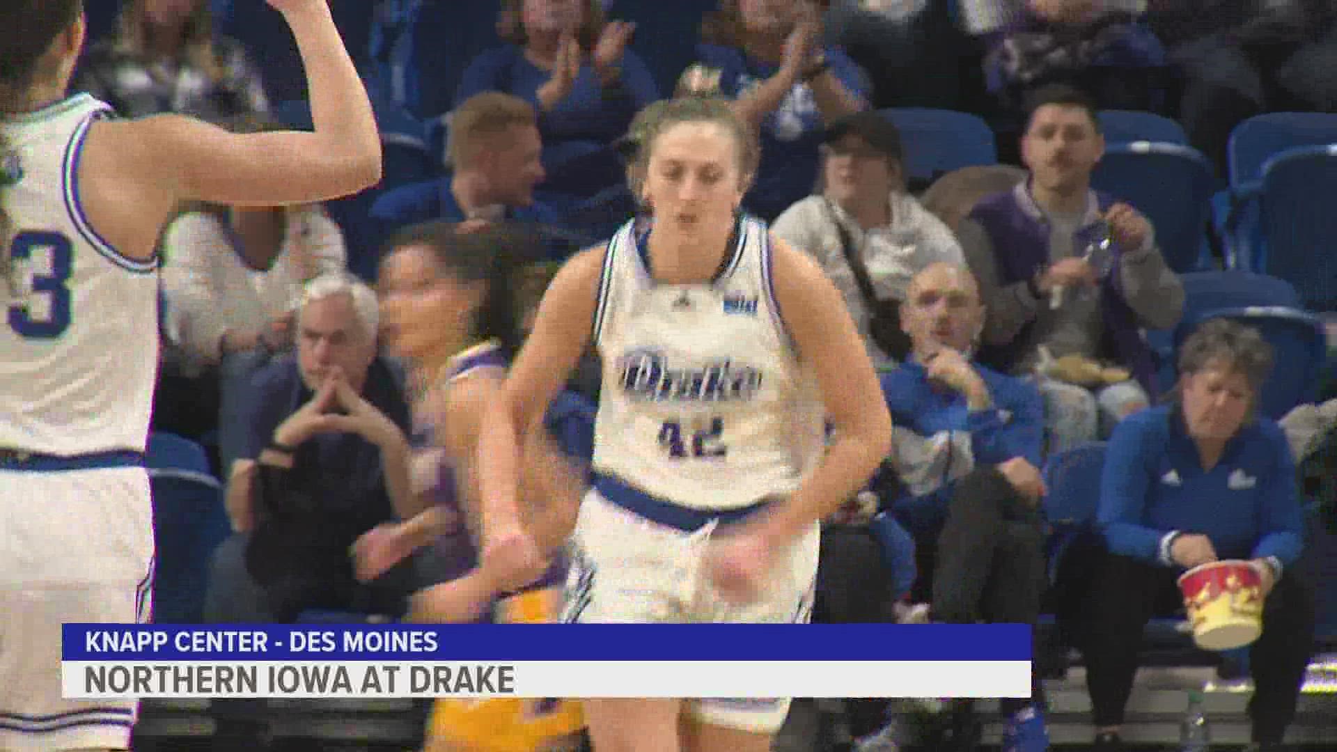 UNI women squeak out the win over Drake, 70-69 | weareiowa.com
