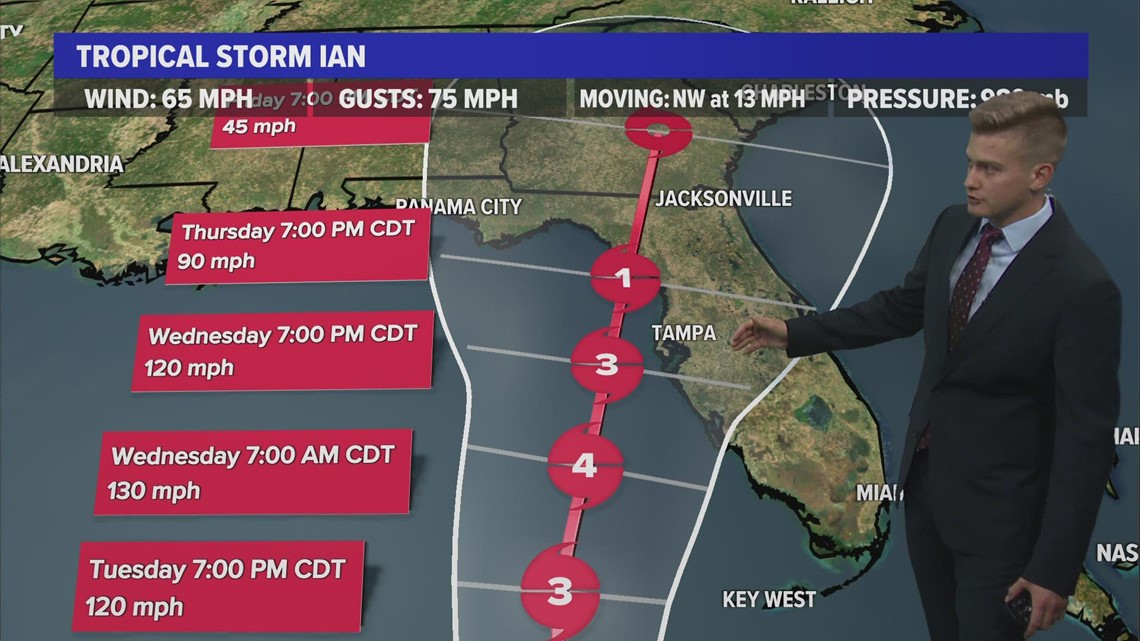 Tropical Storm Ian Sunday Evening Forecast: 11 p.m. Advisory ...