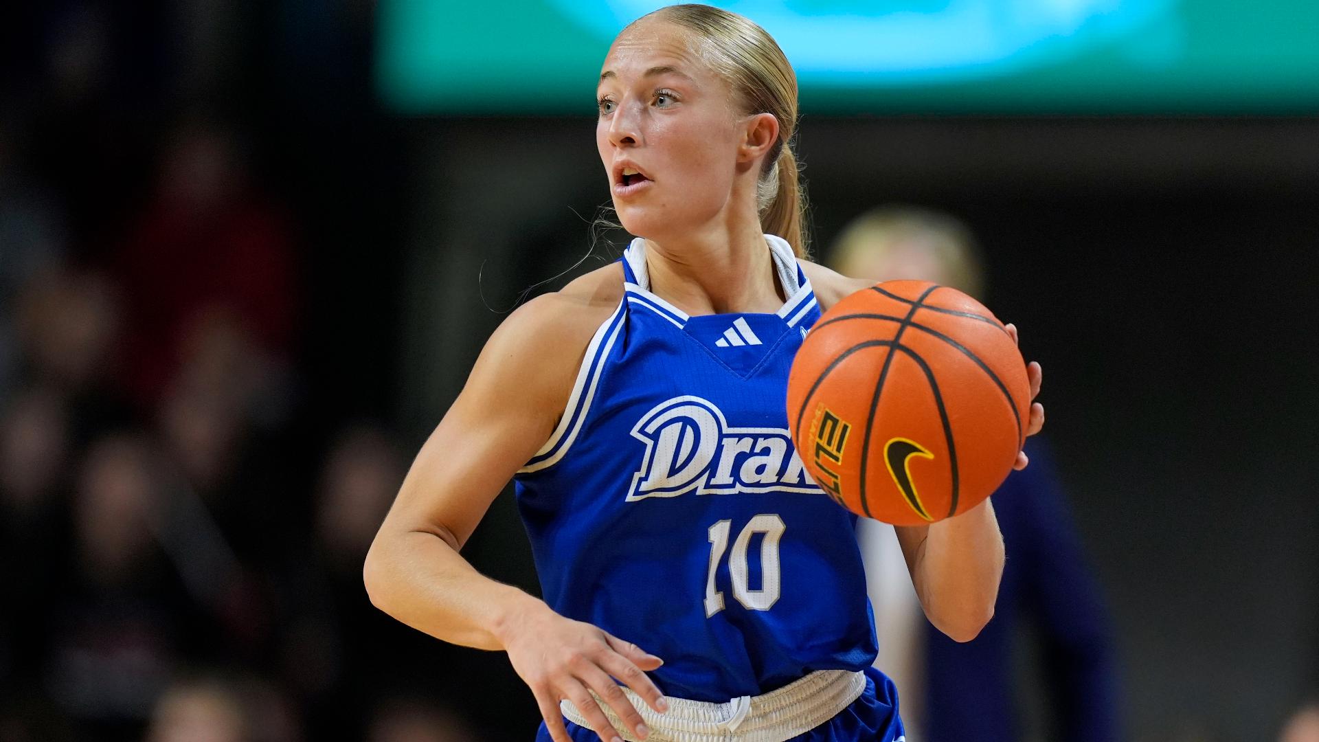 Katie Dinnebier, Drake Bulldogs basketball player, passes on 2025 WNBA ...
