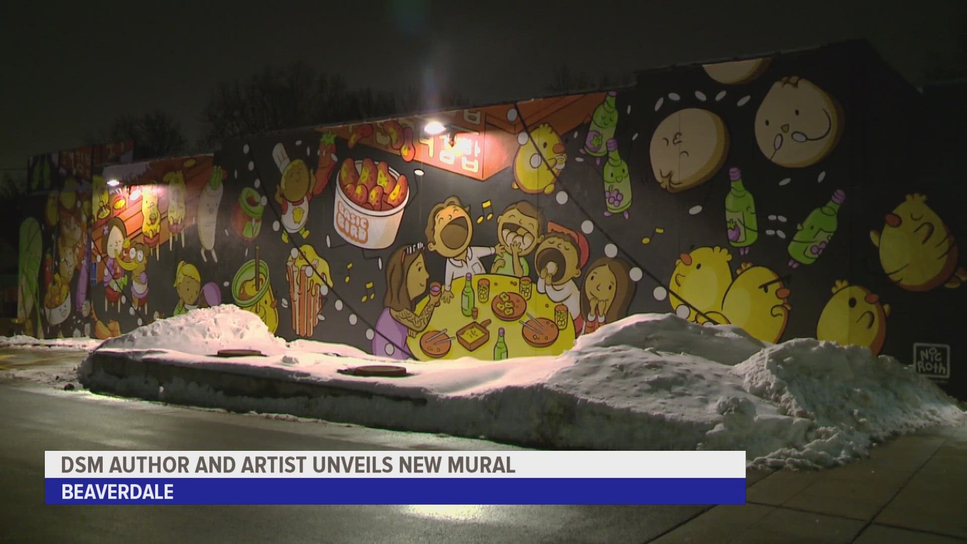 Des Moines author, artists unveils new murals at Basic Bird | weareiowa.com