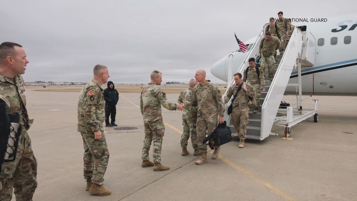 140 Iowa National Guard soldiers returning home from Middle East ...