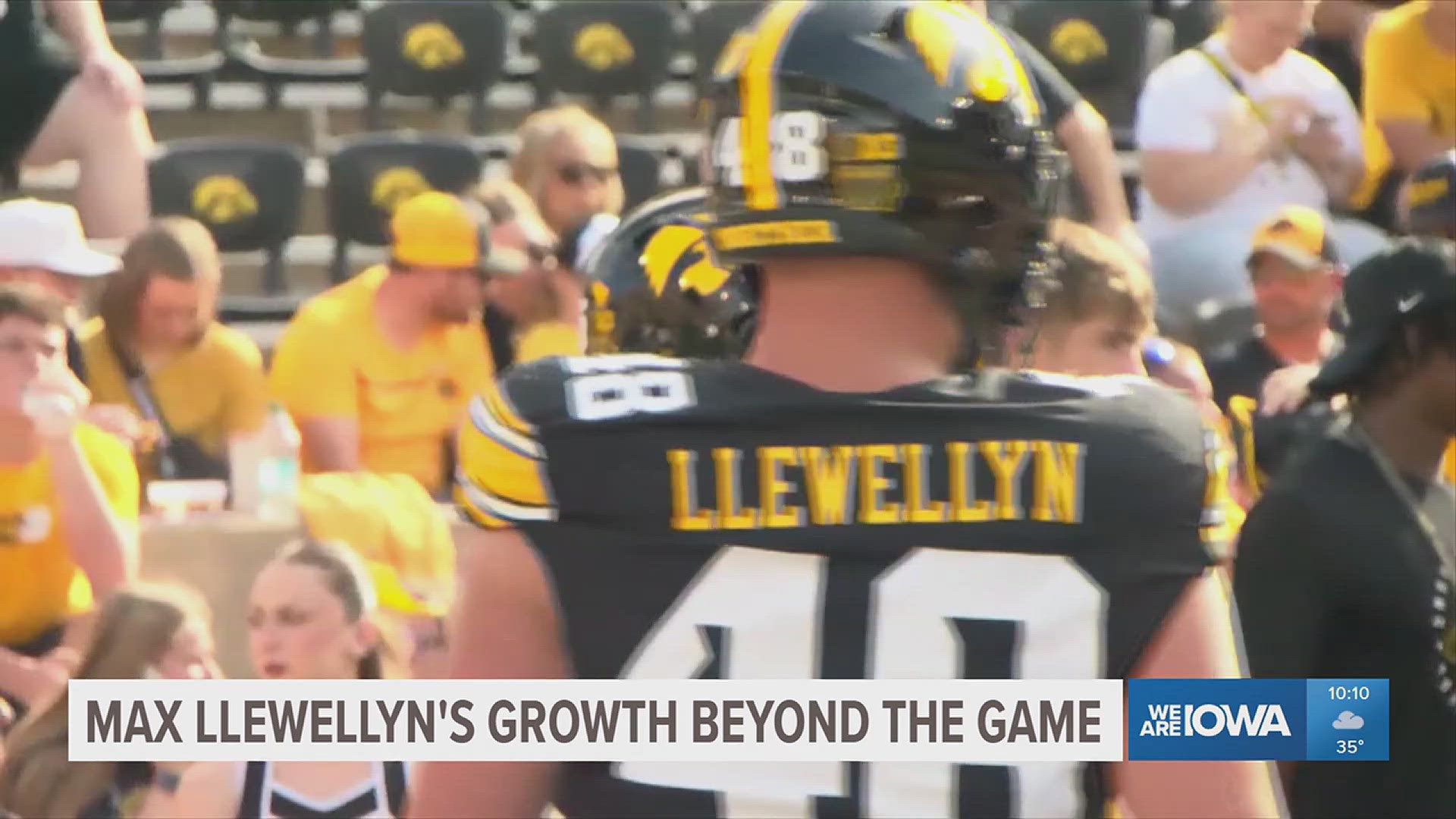 Iowa's Max Llewellyn lauded for growth on and off the field | weareiowa.com