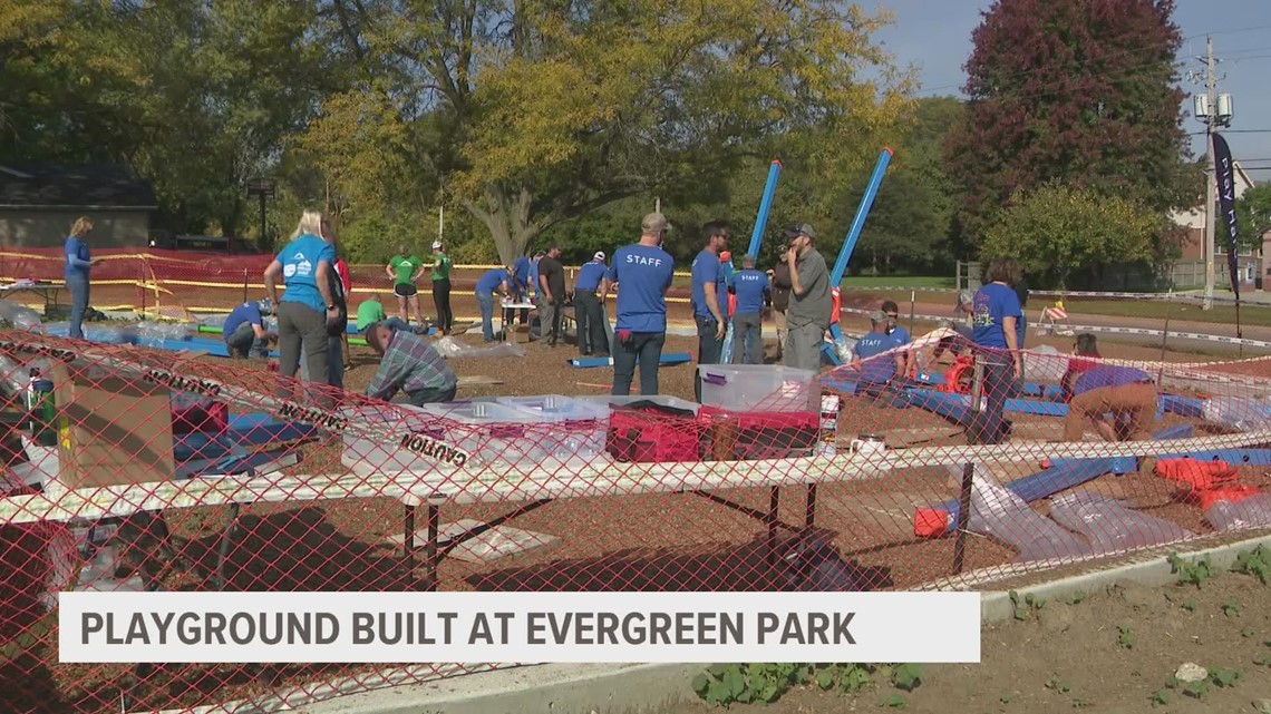 New playground built at Evergreen Park | weareiowa.com