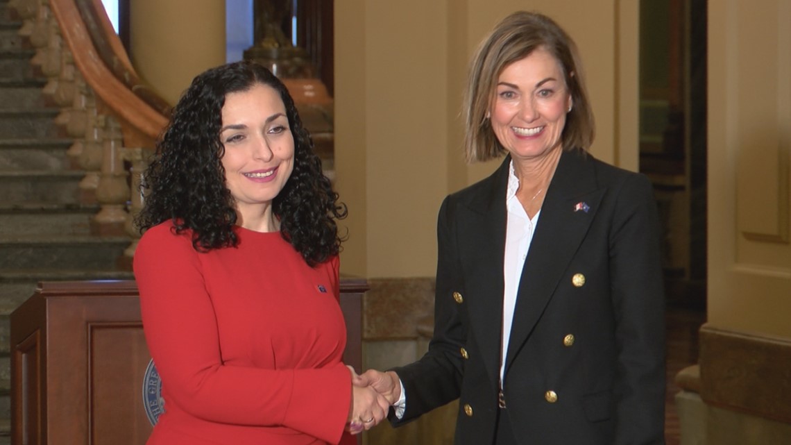 Kosovo's President Vjosa Osmani visits Iowa, praises bond | weareiowa.com