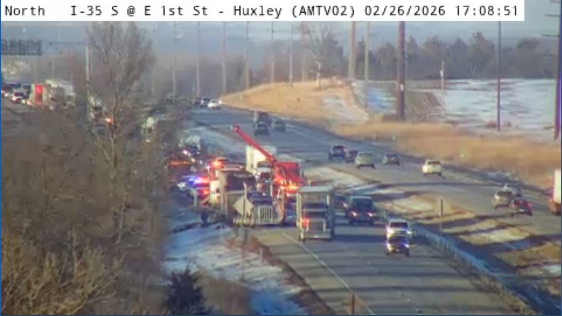 Semi-truck on fire delays Thursday evening commute on I-35 near Huxley ...