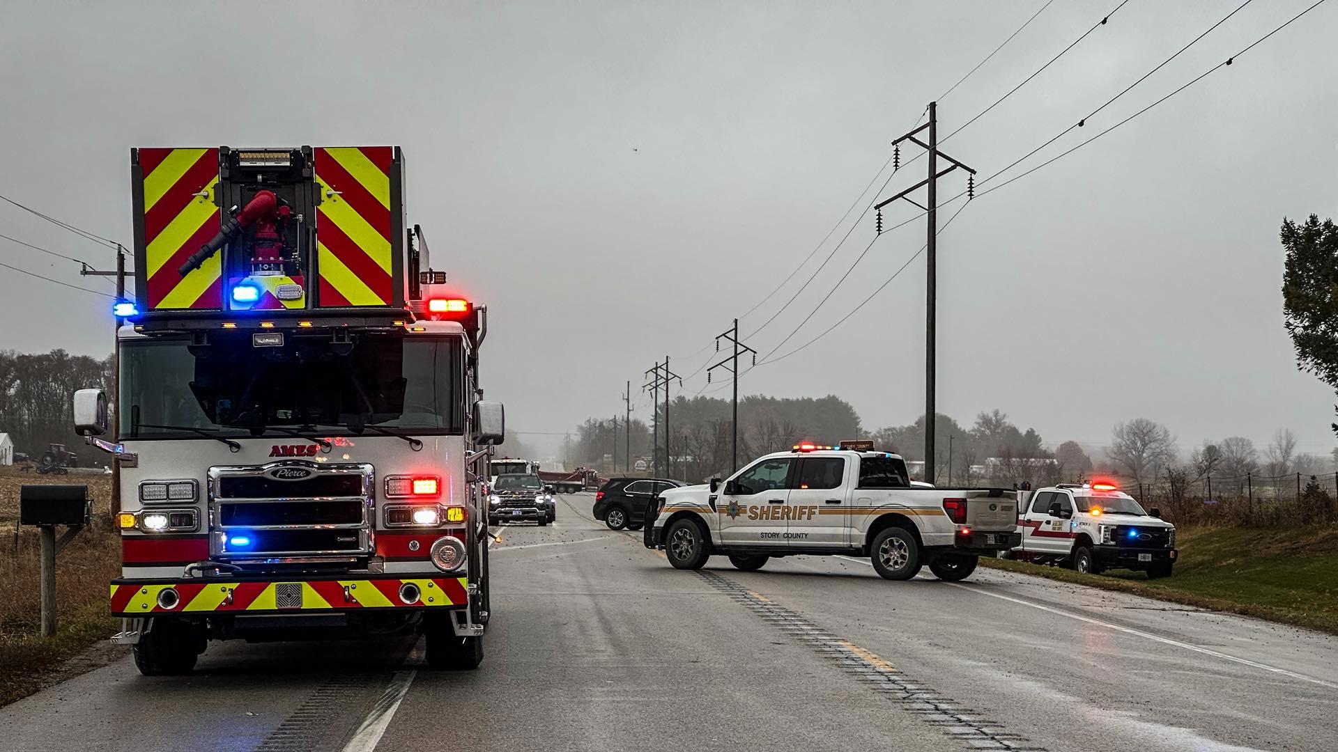 Highway 69 in Story County partially closed due to nearby structure ...