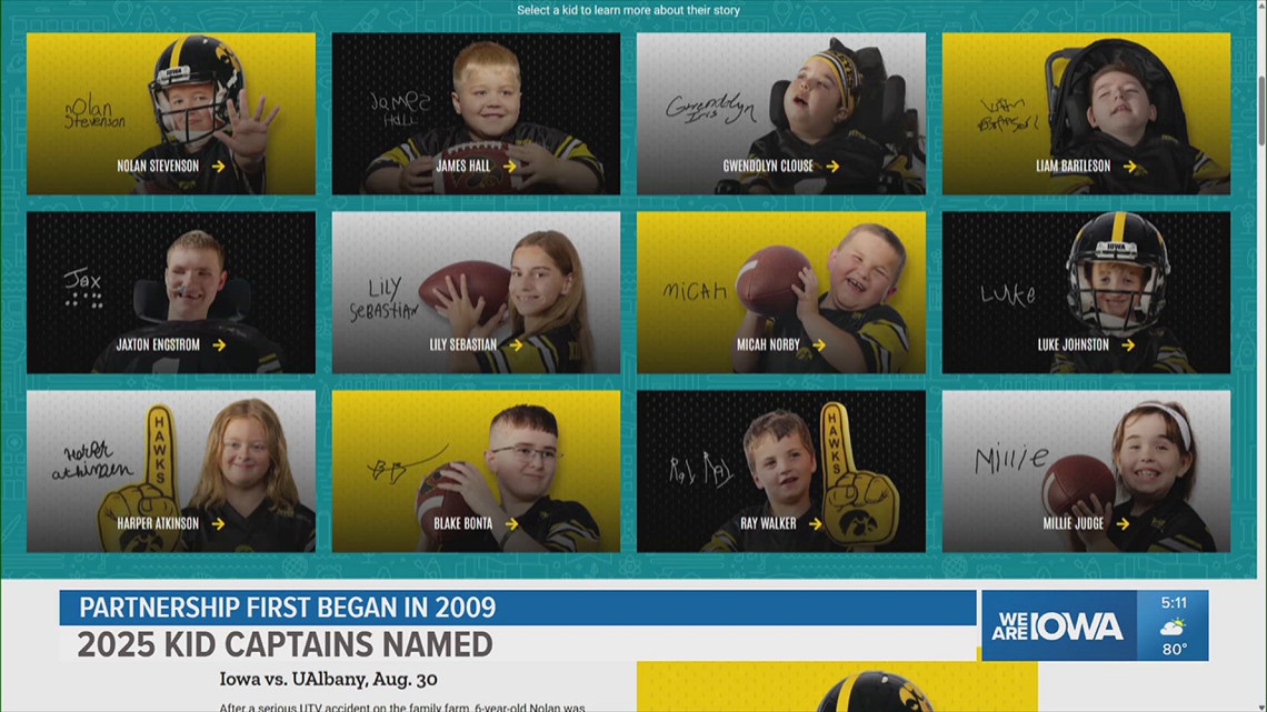 U of I Health Care names 2025 Kid Captains ahead of college football ...