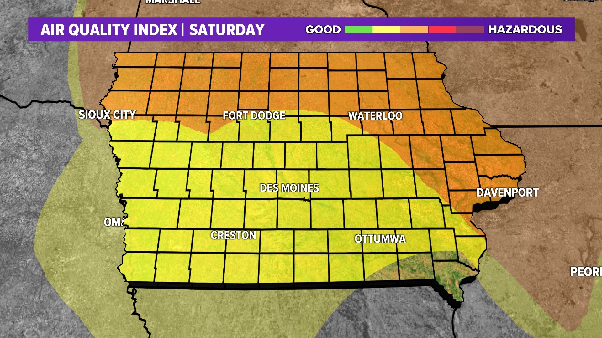 Wildfire smoke in Iowa could cause air quality issues Saturday ...
