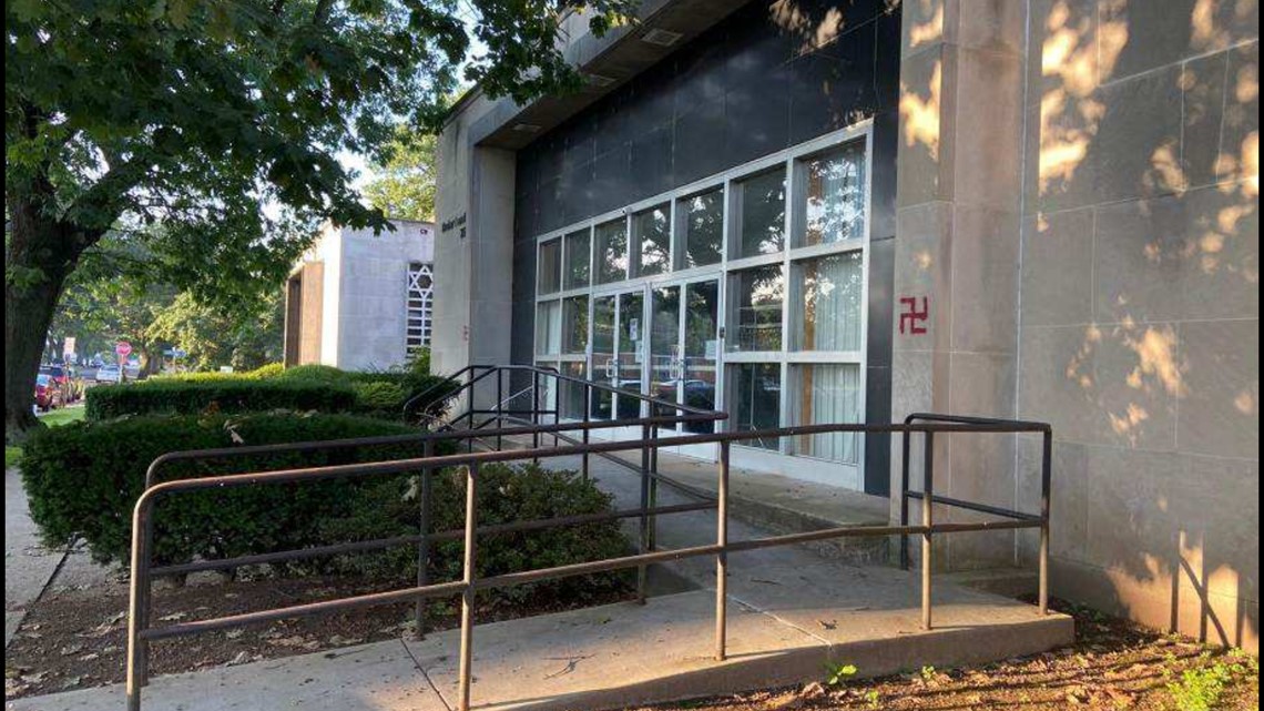 Police: Swastika painted on exterior wall of Kesher Israel Synagogue in ...