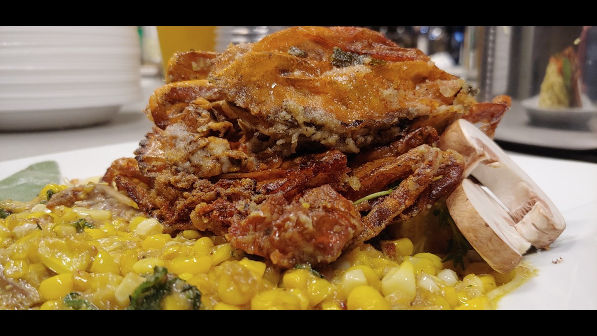 Olivia’s cooks up Pan seared Soft Shell Crabs w a Sweet Corn & Baby ...