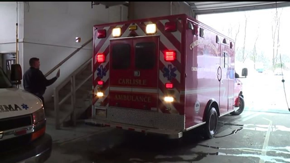 Cumberland Goodwill EMS ambulance gets stuck during snowstorm | fox43.com