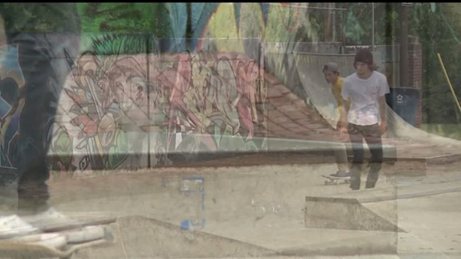 Skateboarders clean up after skate park memorial mural vandalized ...