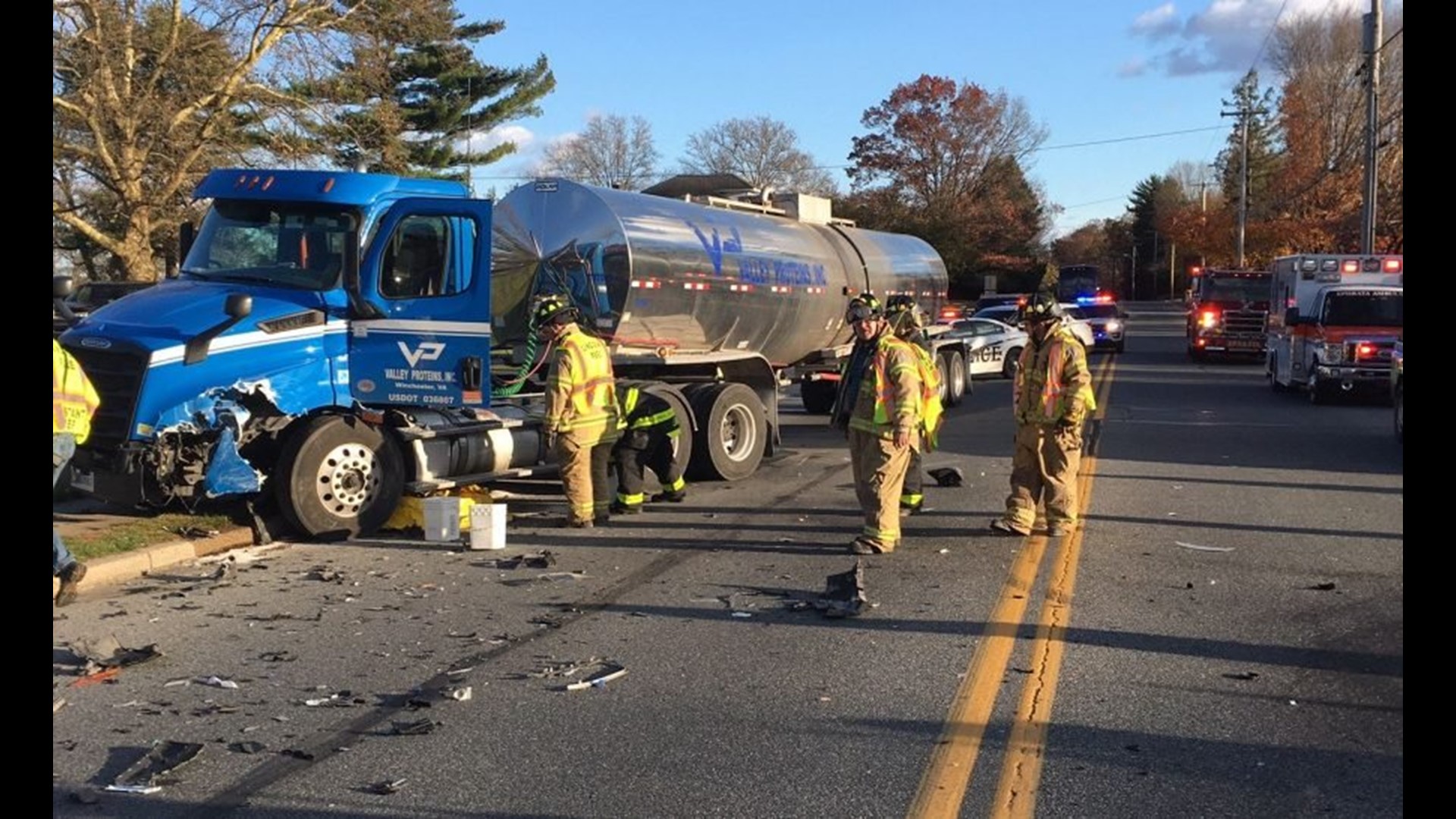Police Woman Taken To Hospital After Crash Involving Tractor Trailer