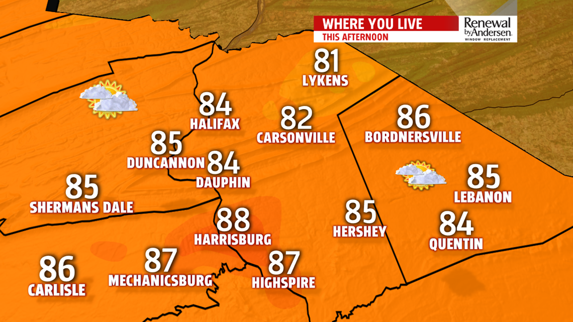 A short break from high humidity Monday with a stray thunderstorm or ...