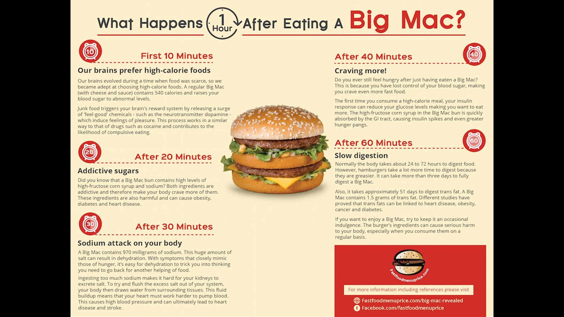 Infographic claims to show what happens in first hour after you eat a ...