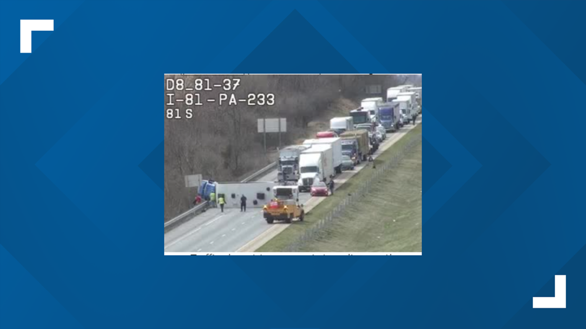 Crash involving overturned camper briefly closes I-81 North in ...