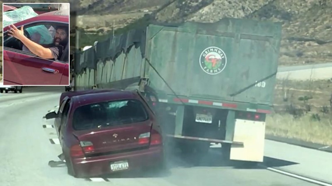 Video shows truck dragging car – with driver still inside – after ...