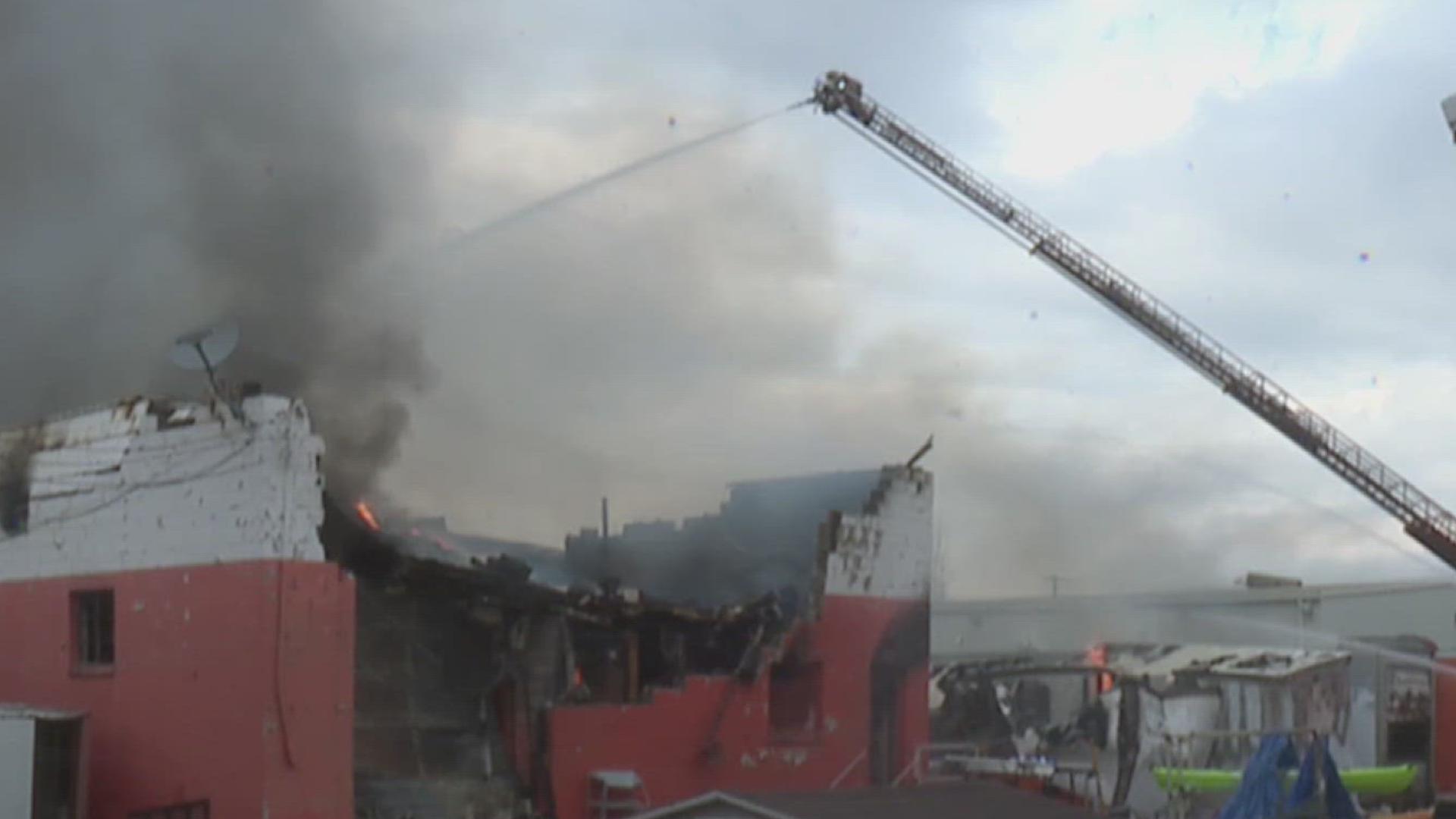 Crews respond to large fire at J&K Salvage | fox43.com