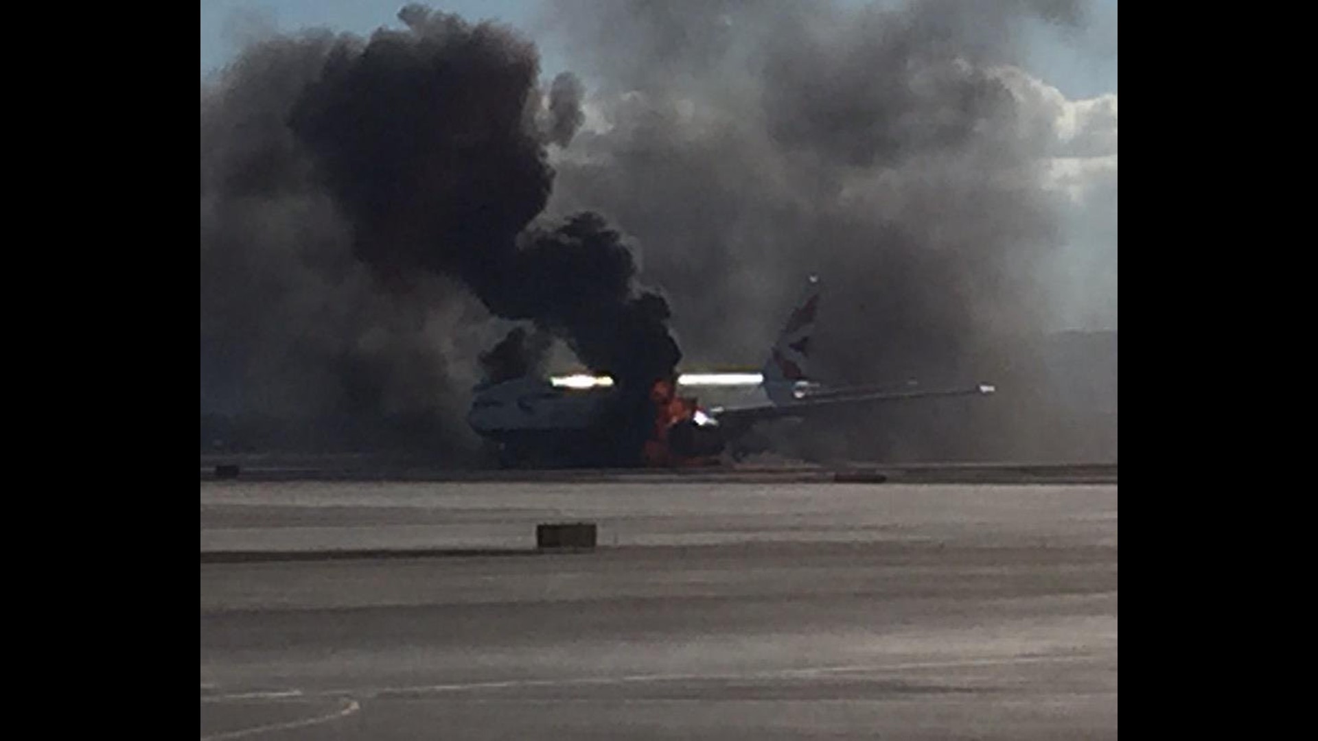 Plane catches fire on runway in Las Vegas | fox43.com