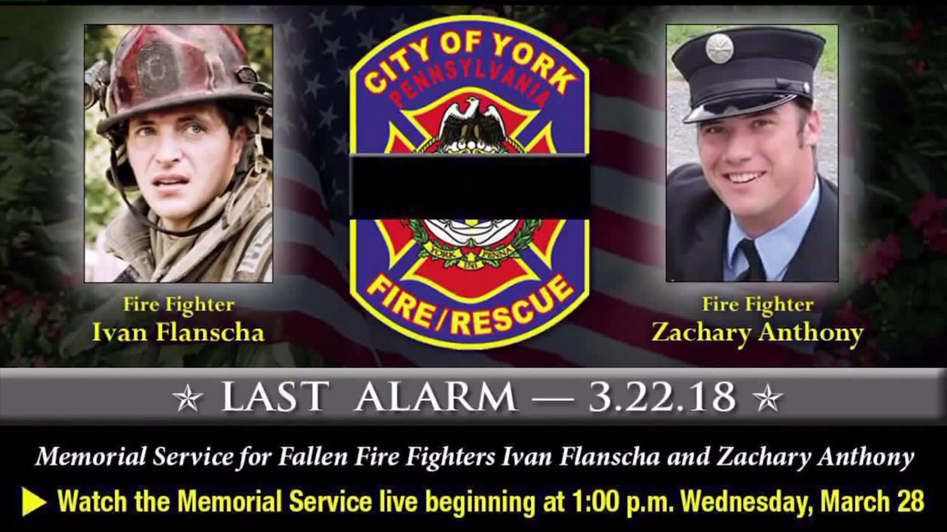 WATCH: The memorial service for York City firefighters Ivan Flanscha ...