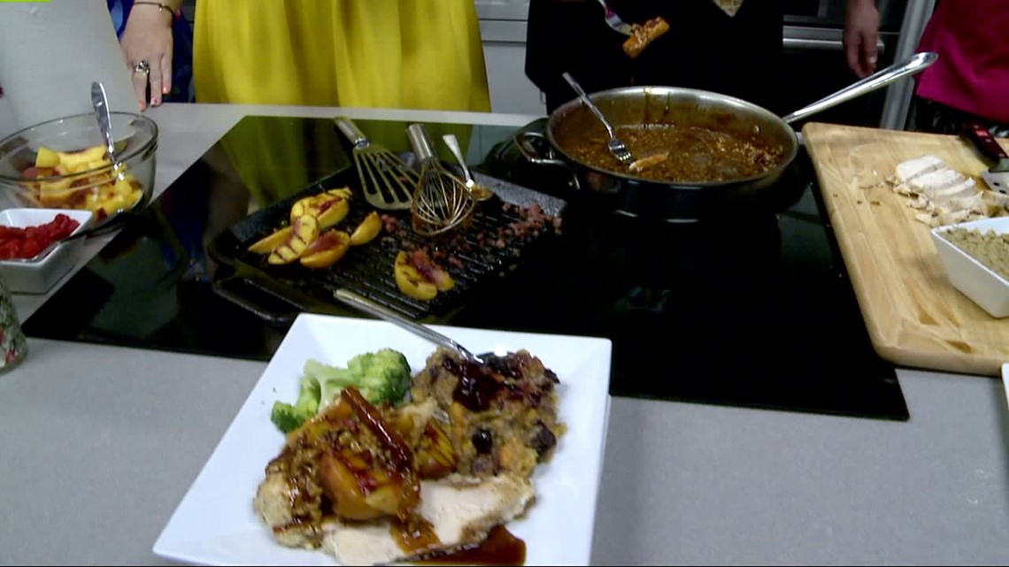 Olivia’s cooks up southern belle peach praline chicken | fox43.com