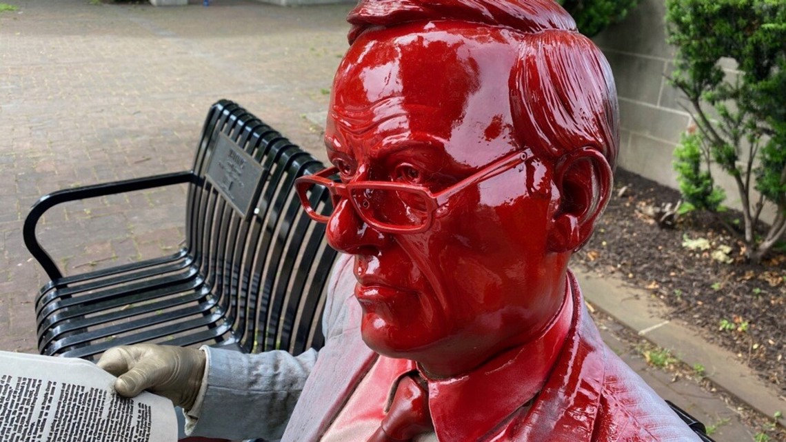 Landmark statue along Front Street in Harrisburg defaced by apparent ...