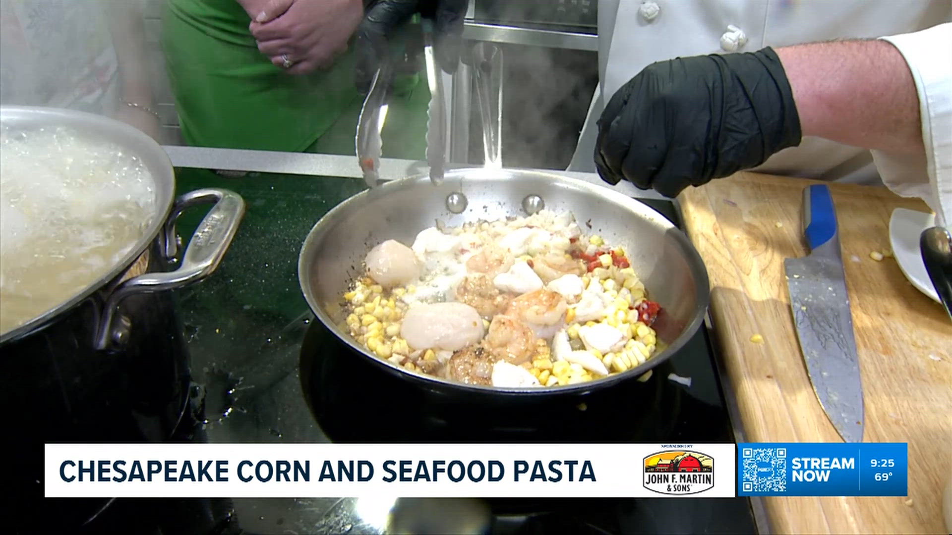 Olivia's makes a Chesapeake and Corn Seafood Pasta with crabs, scallops ...
