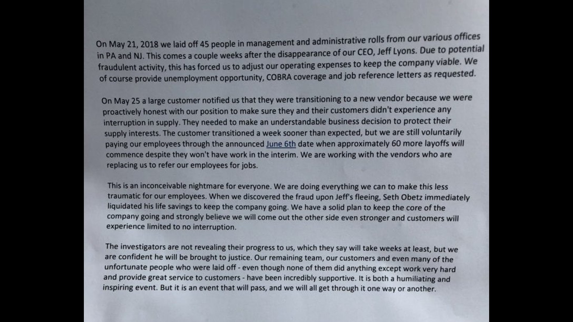 Worley & Obetz under potential fraud investigation; will layoff 64 more ...