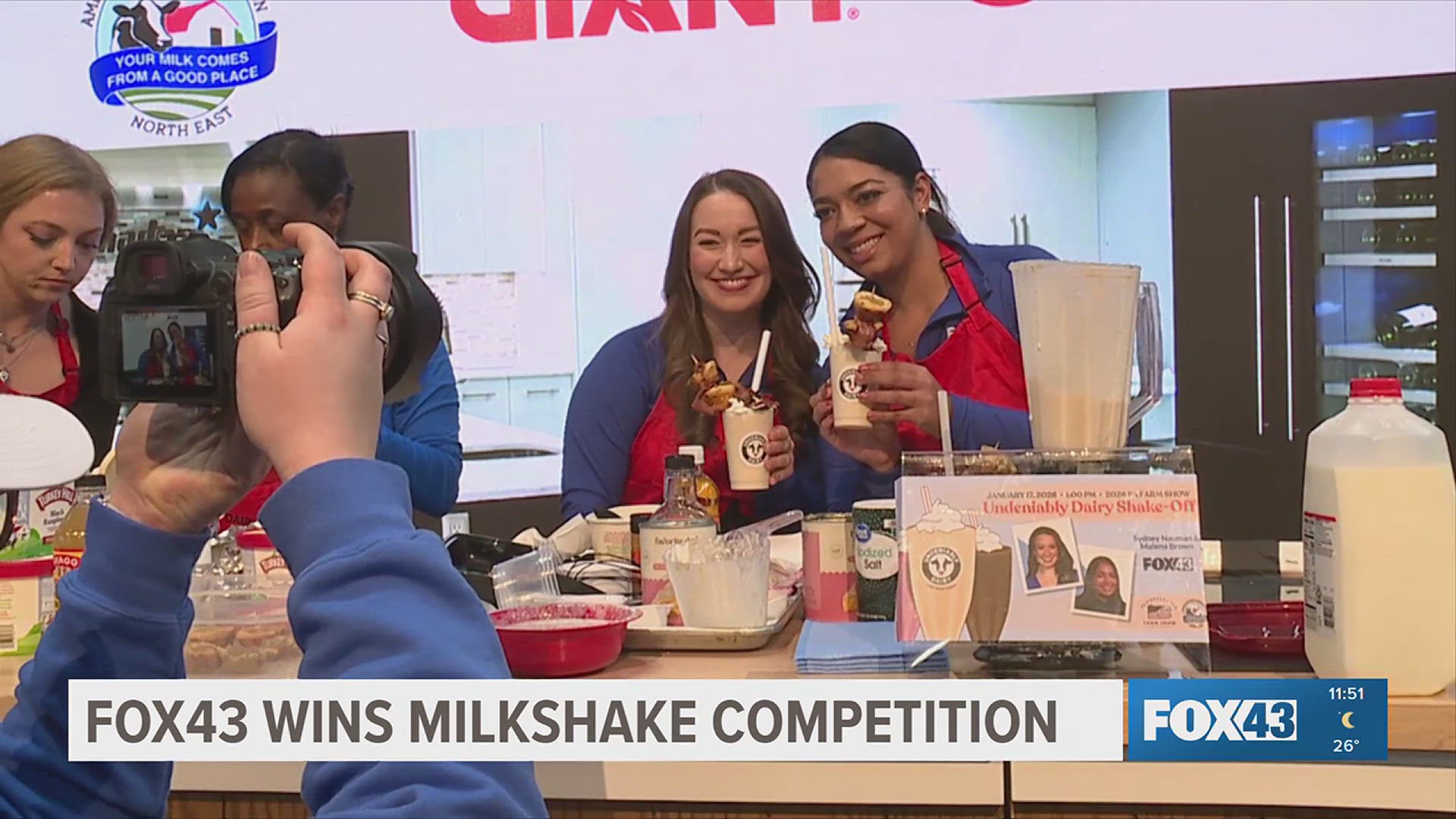 FOX43's Malena Brown and Sydney Nauman win the PA Farm Show Milkshake ...