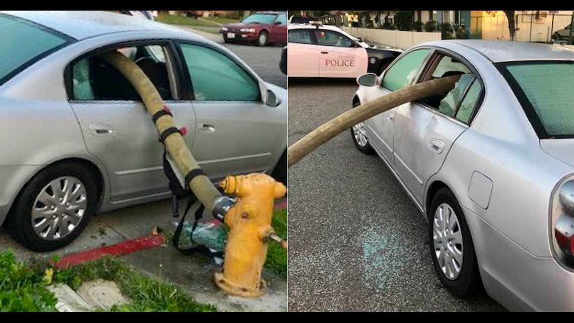 Fire department posts photos of what happens when you park in front of ...