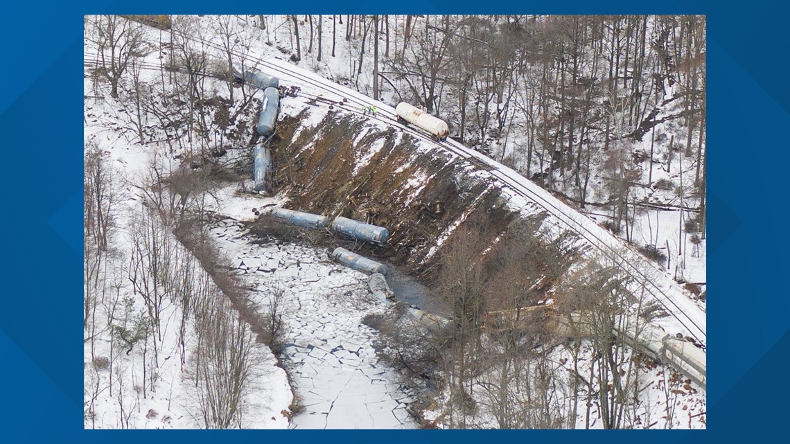 No one injured after train derails 14 railcars in Fairfield borough ...