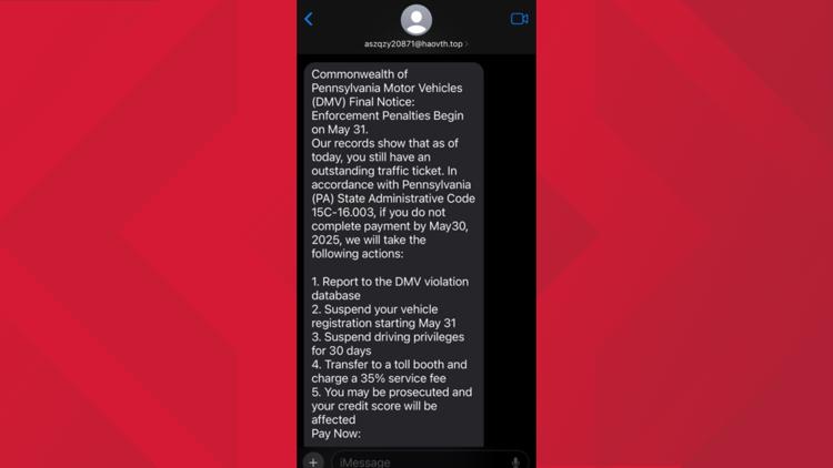 DMV Final notice text: Police warn about scam texts | wnep.com