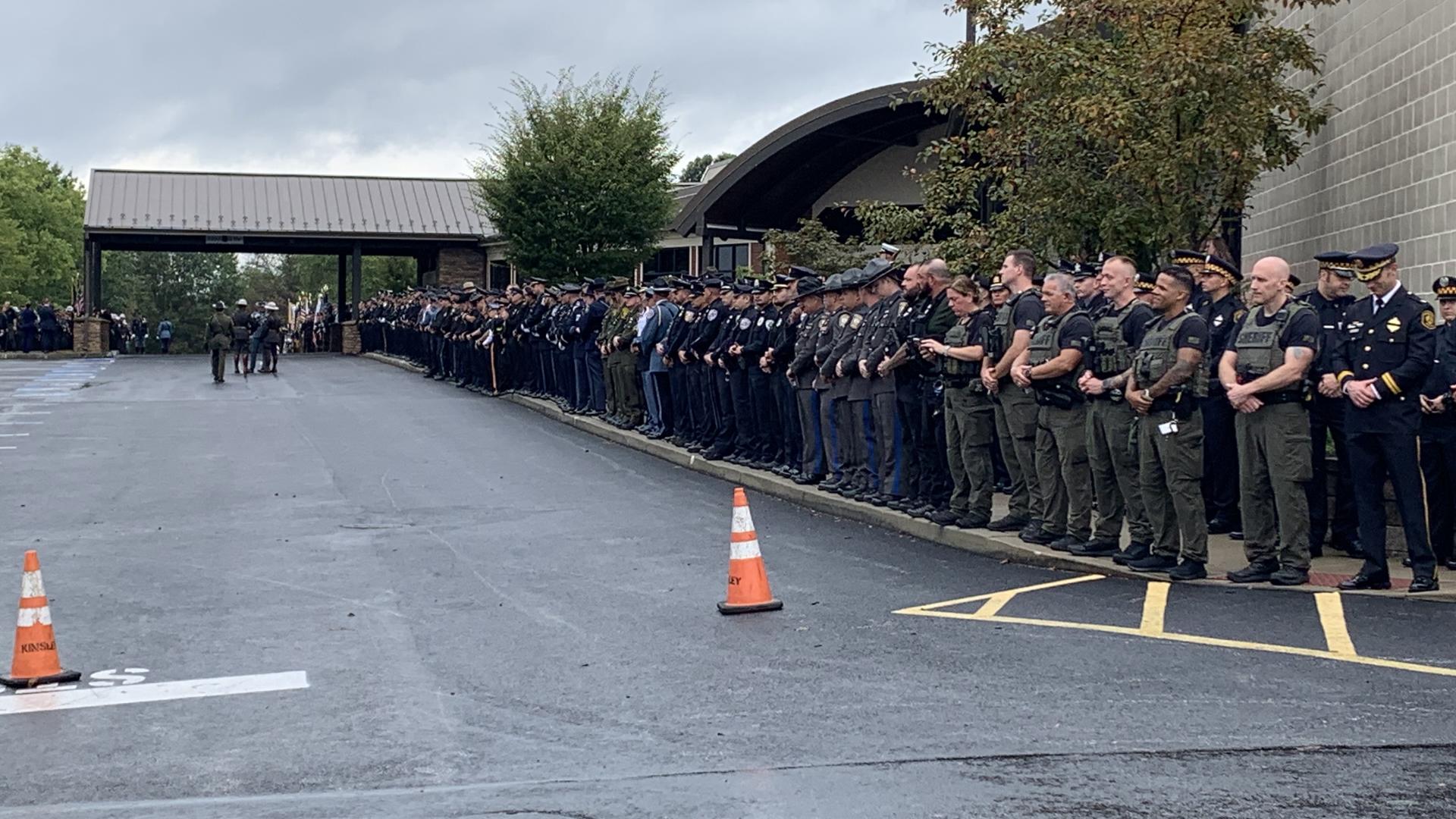 Hundreds of people come together for funeral of three fallen York County police officers | fox43.com