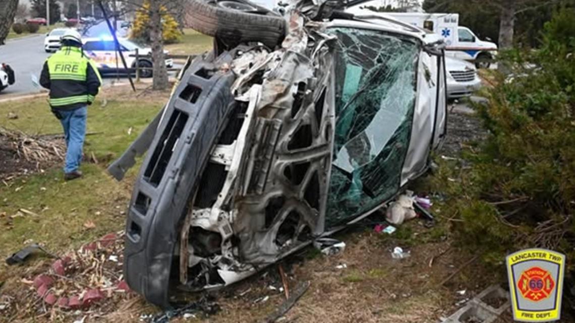 Vehicle crashes into tree, flips on its side in Lancaster County ...