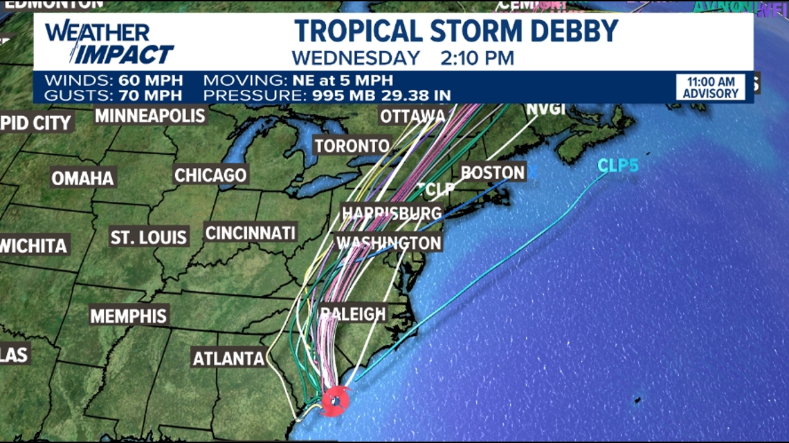 Debby forecast for Pennsylvania | Spaghetti models, latest track ...