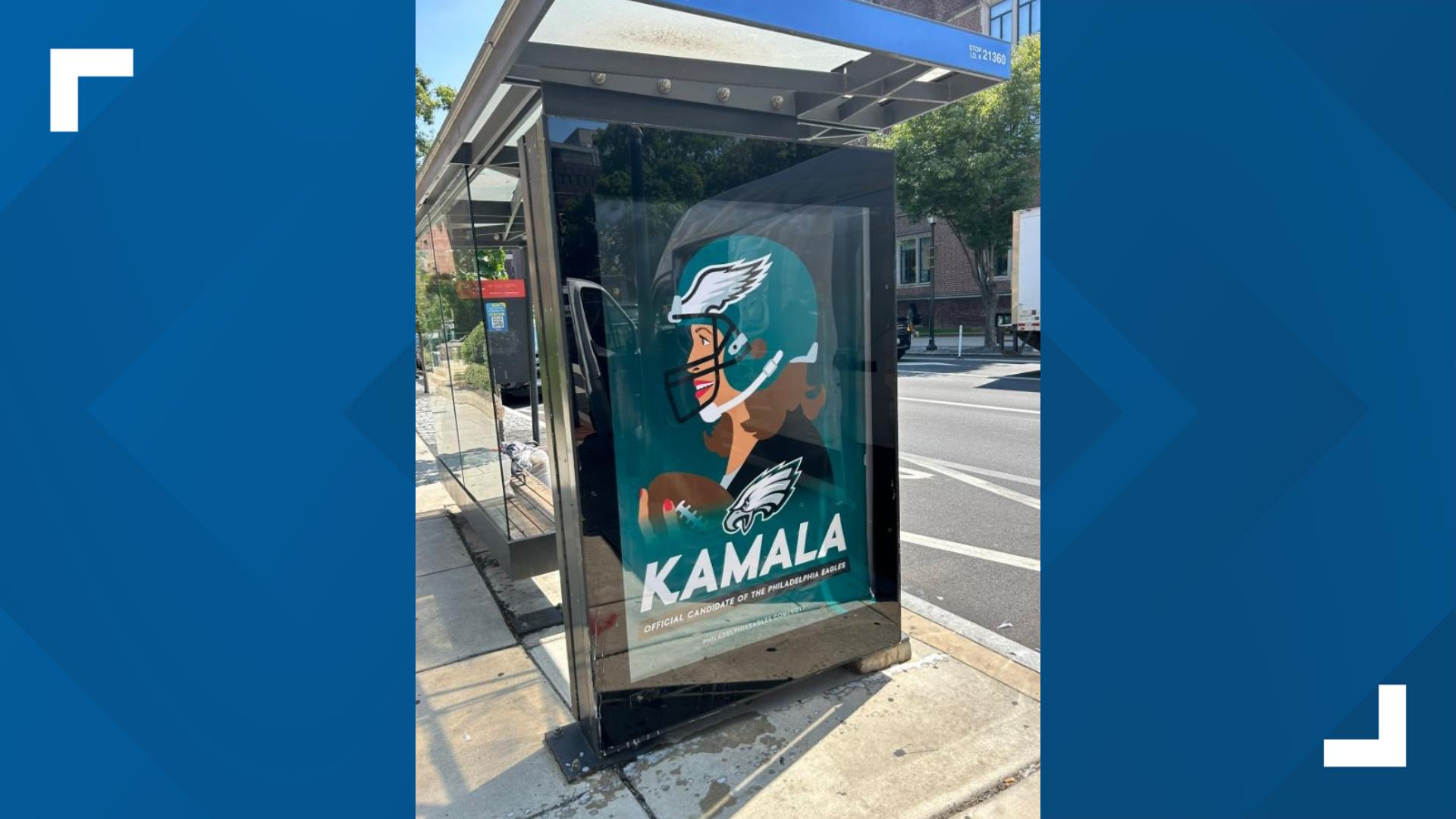 Ads spotted in Philly that appear to show Eagles endorsing VP Kamala ...