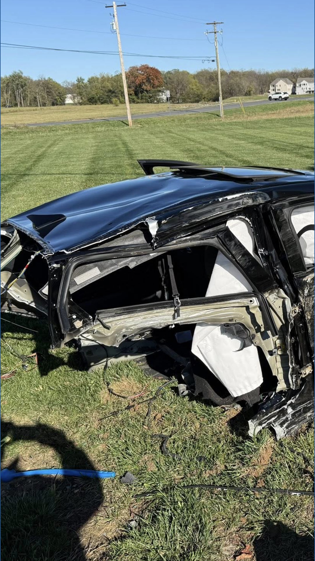 Car splits in half after hitting tree in Cumberland County | fox43.com