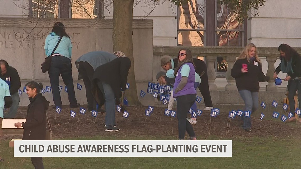 Pa. nonprofit plants flags near Capitol for child abuse awareness ...