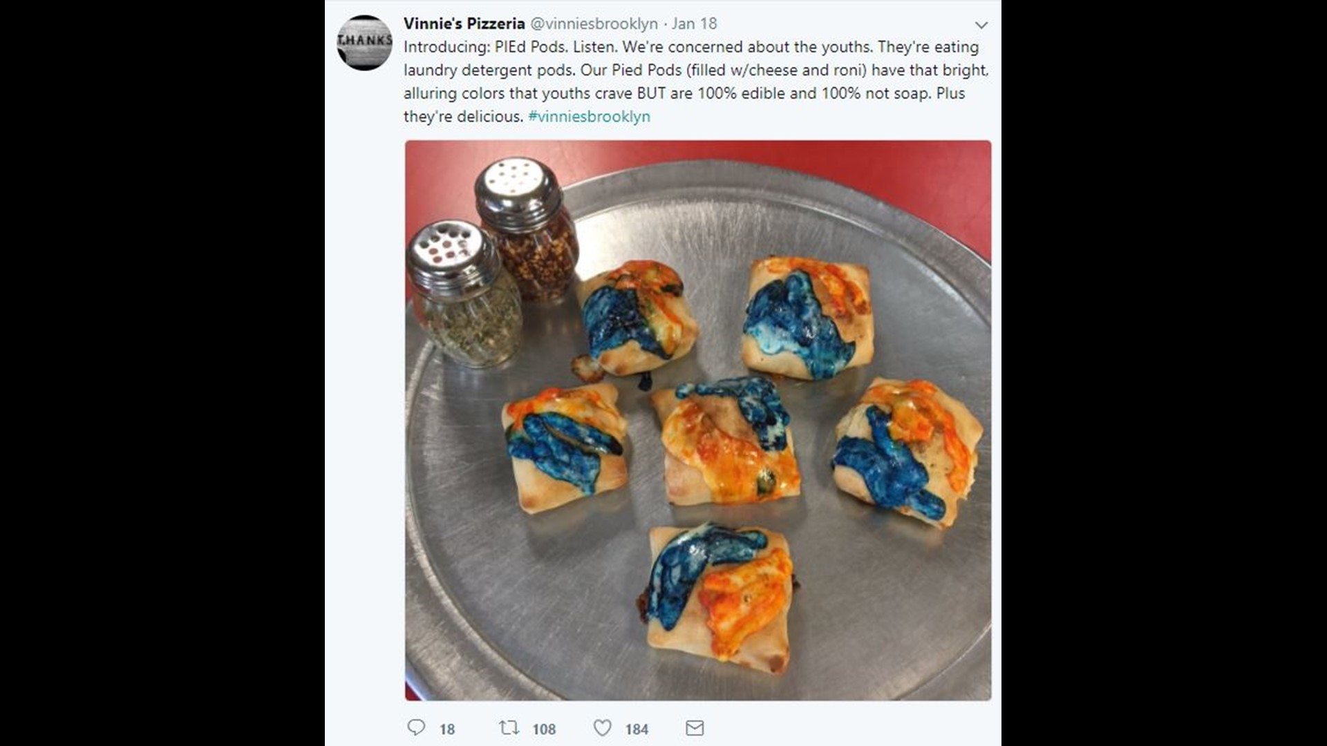 New York pizzeria creates new menu item to combat “Tide Pods Challenge ...