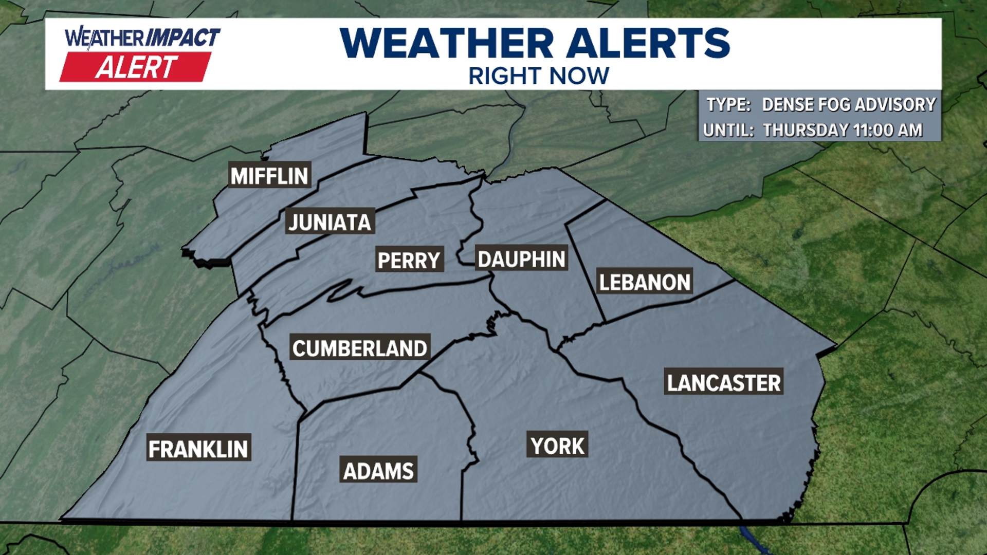 Weather Impact Alert | Dense fog moves into the area Thursday morning ...