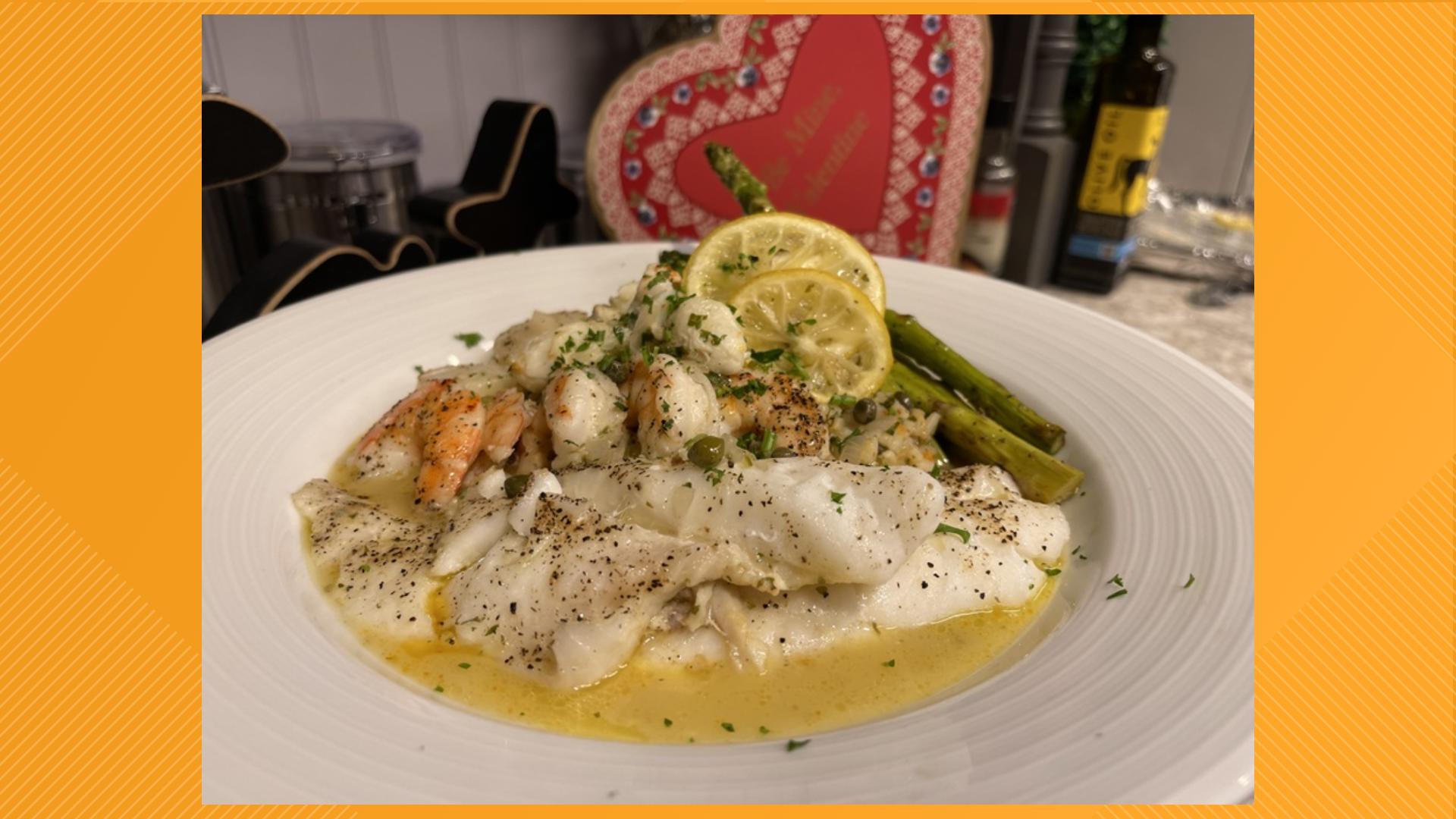 Olivia's serves up a seafood picatta and a Valentine's Day cocktail ...