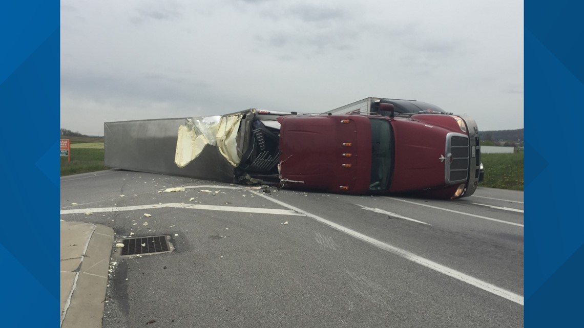 Tractor trailer overturns at Route 772 and Route 30 in Lancaster County ...