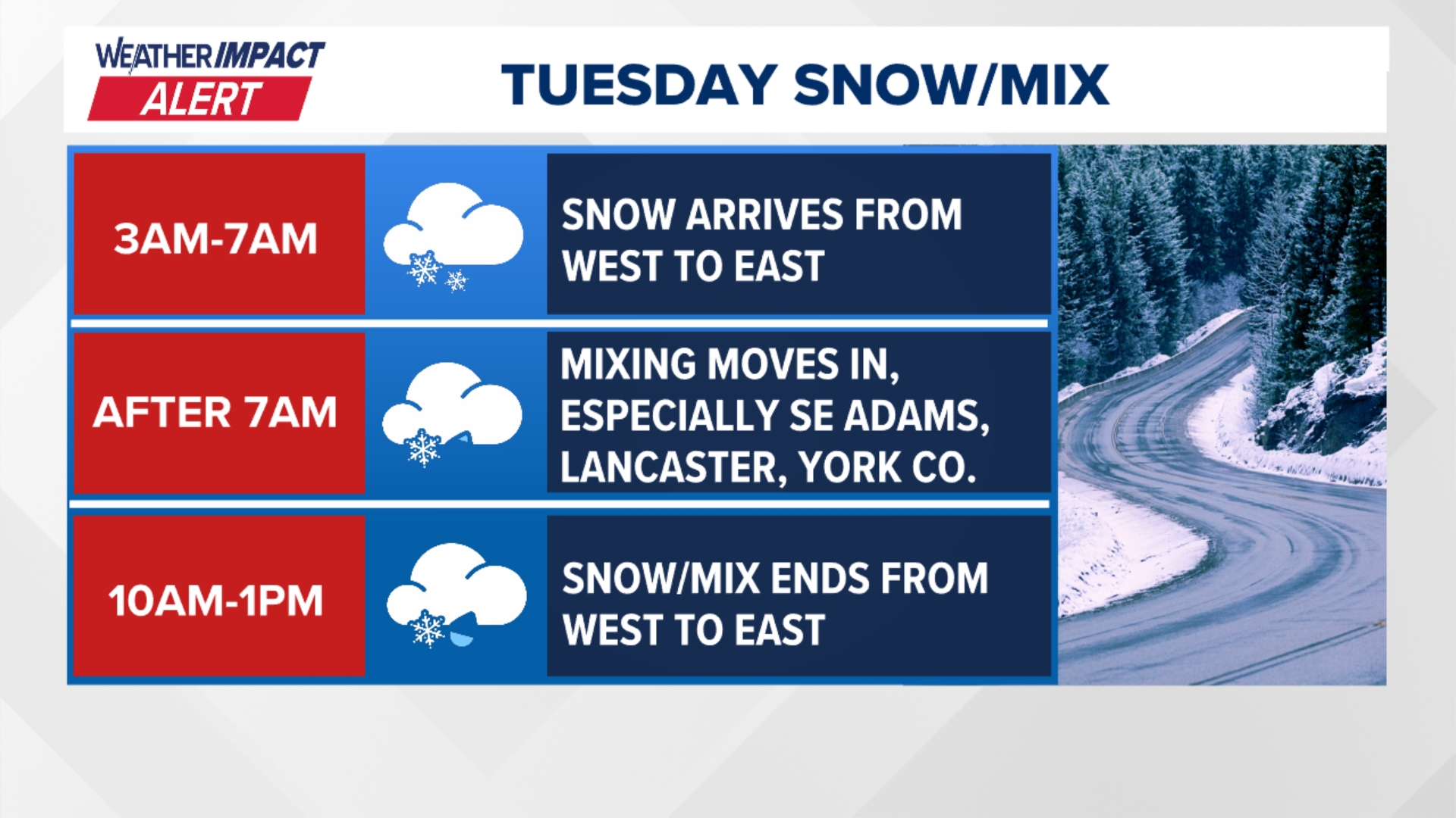 Weather Impact Alert Tuesday for first winter storm of the season ...